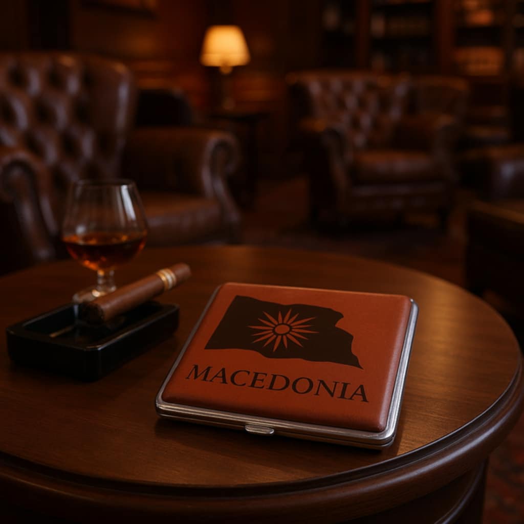 Leather Macedonian Cigarette Case | Macedonian Gifts