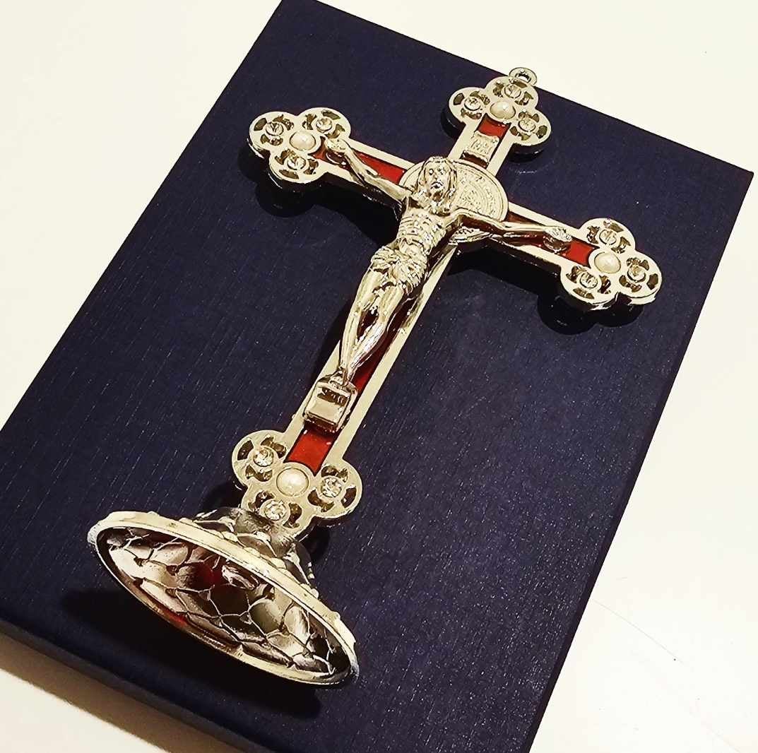 Orthodox Cross & Jesus - Display (Silver) | Macedonian Gifts
