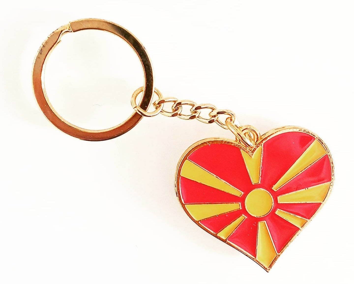 I Love Macedonia / Macedonian Flag - Keyring | Macedonian Gifts