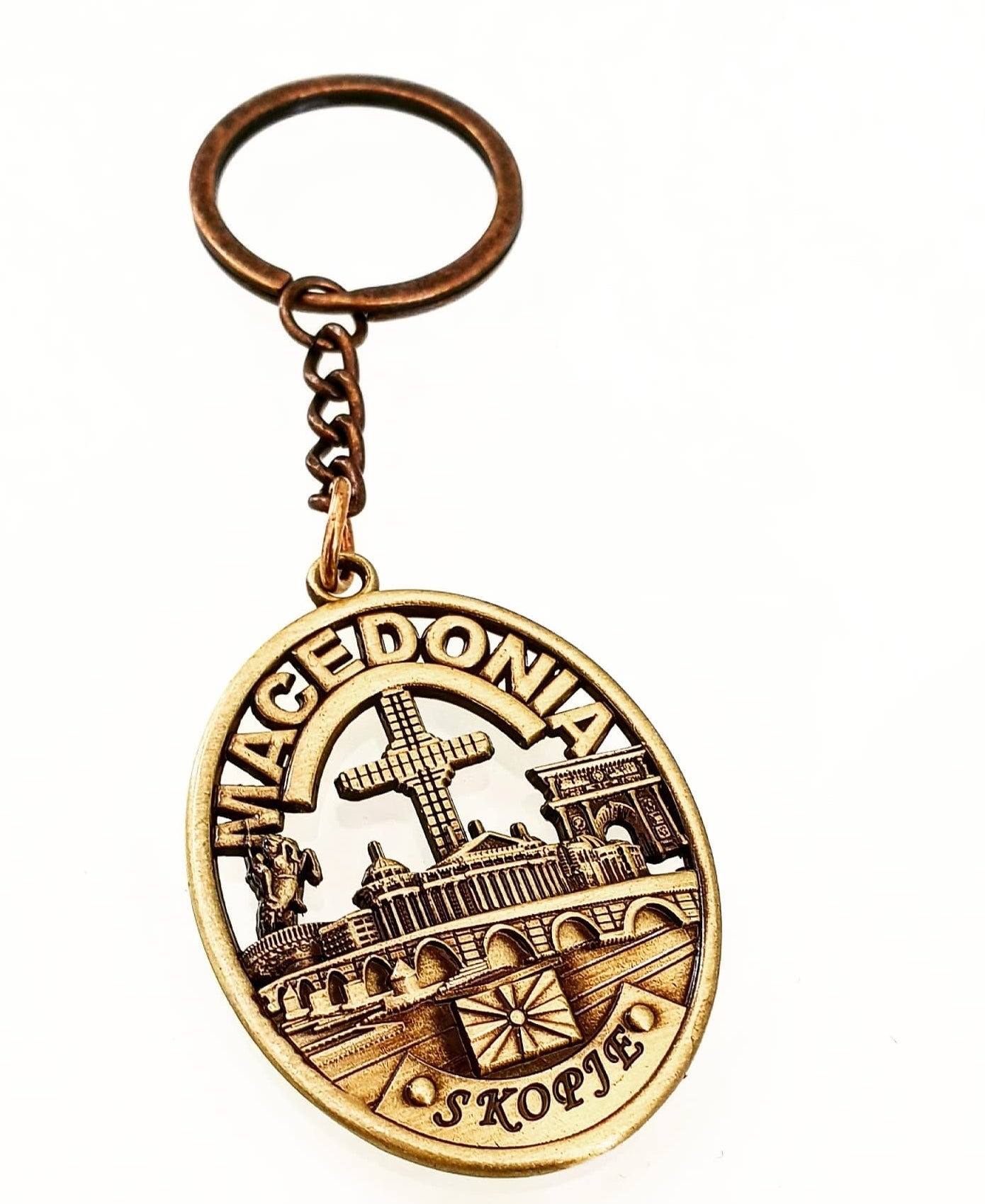 Macedonia Millennium Cross Keyring | Macedonian Gifts